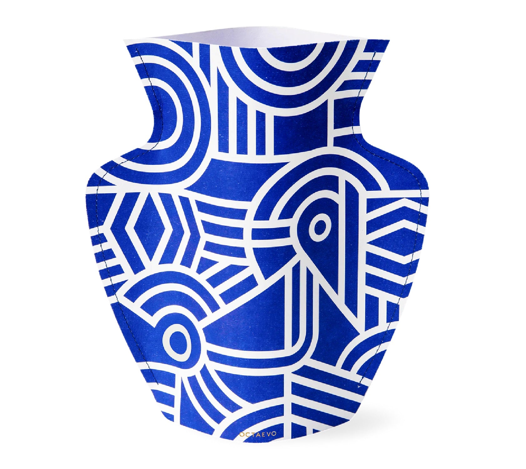 Cubierta Porta Florero Azúl Diseño (Líneas) De Papel – Kulhaus