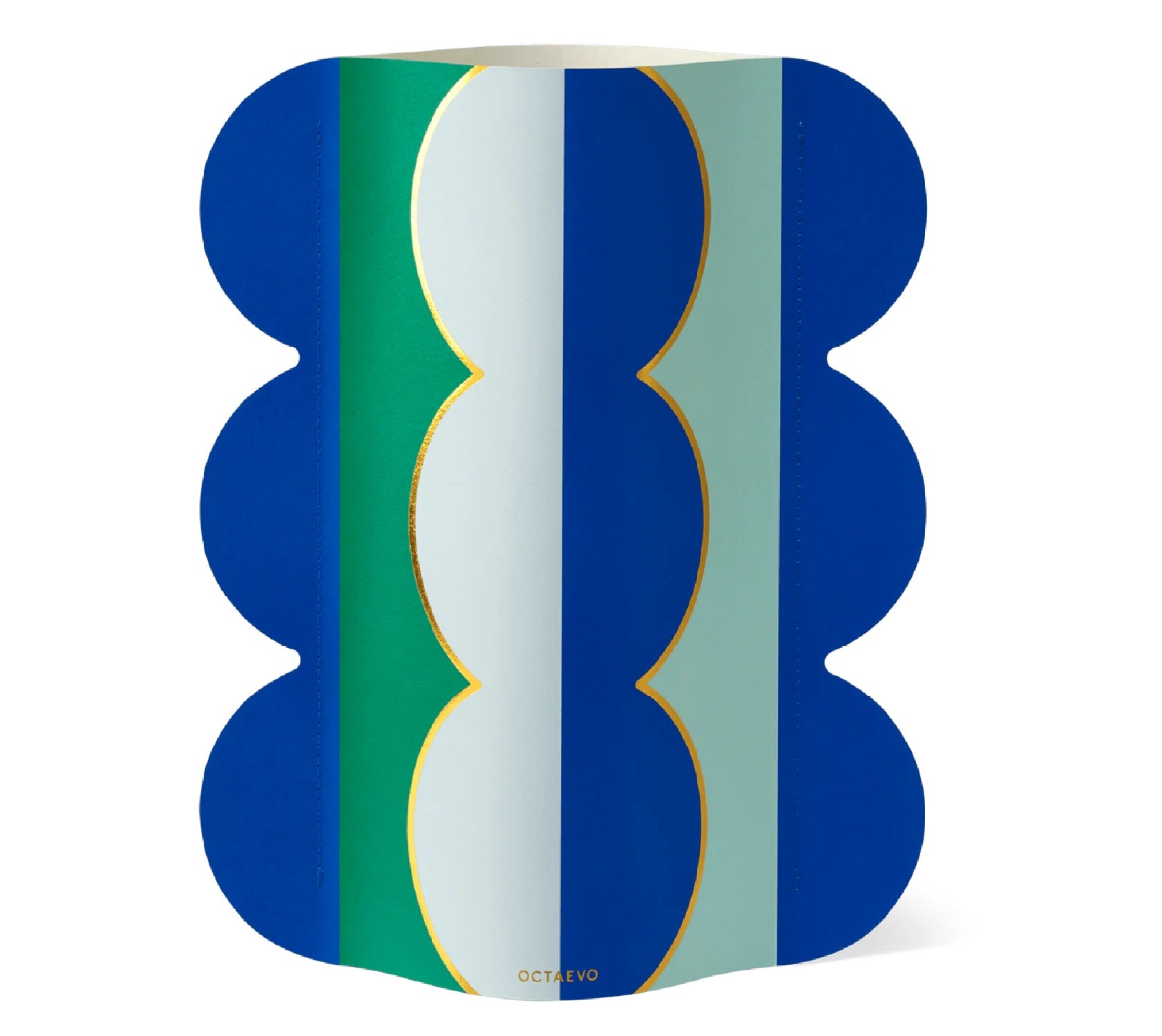 Cubierta Porta Florero (Azúl) Y Borde Circular De Papel – Kulhaus