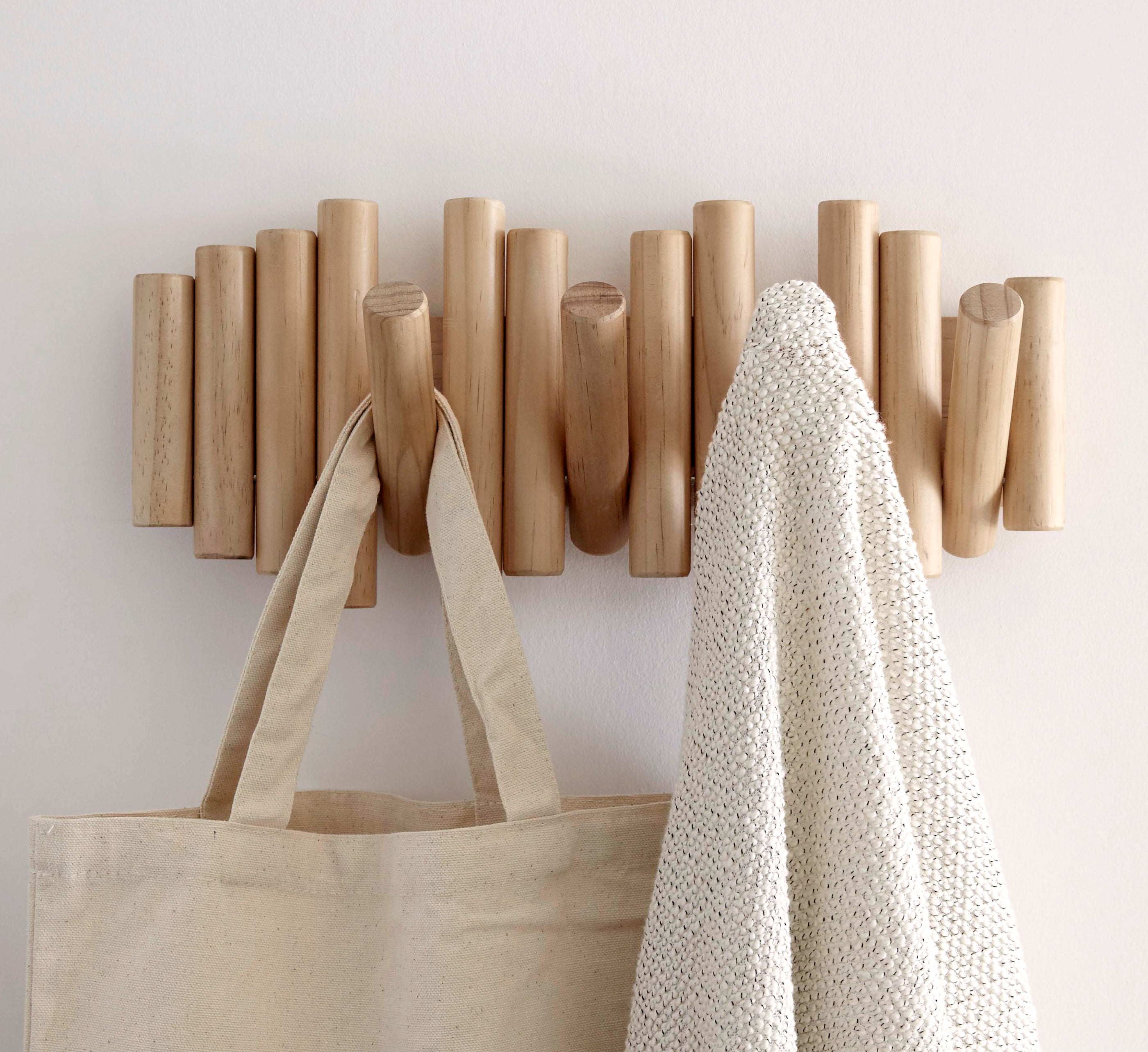 Perchero De Pared (Natural) De Madera – Kulhaus