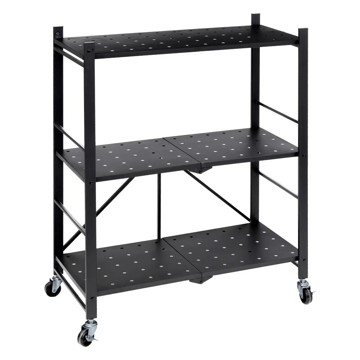 Estante Con Ruedas Plegable (Negro) De Metal – Kulhaus